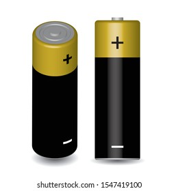 Vector Illustration Two Batteries Icons Stock Vector (Royalty Free ...