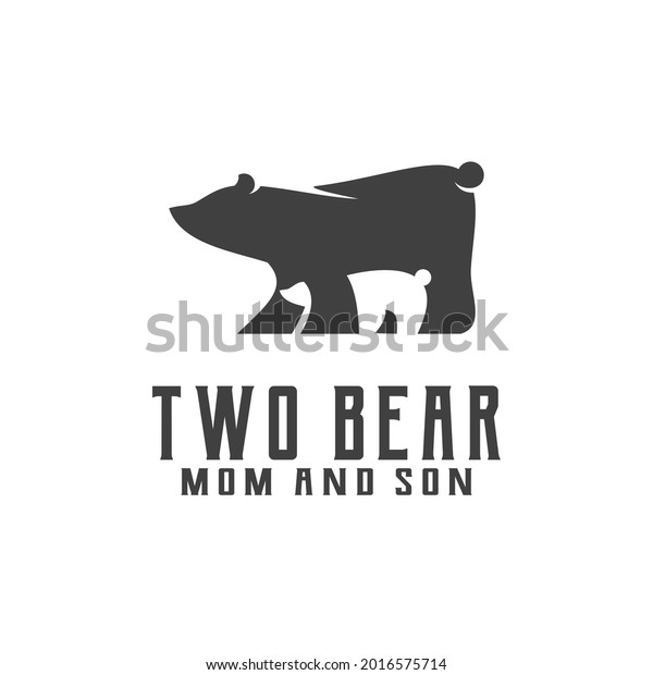 Two Bear Silhouette Vintage Retro Stamp Stock Vector (Royalty Free ...