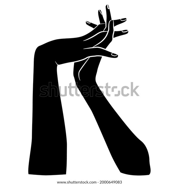Two Beautiful Female Hands Intertwined Fingers Stock Vector (Royalty ...