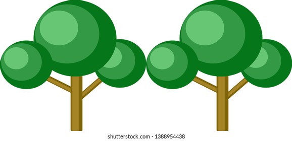 Two Beautiful Green Trees Art Stock Vector (Royalty Free) 1388954438 ...