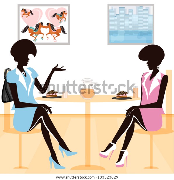 Two Beautiful Women Stock Vector (Royalty Free) 183523829