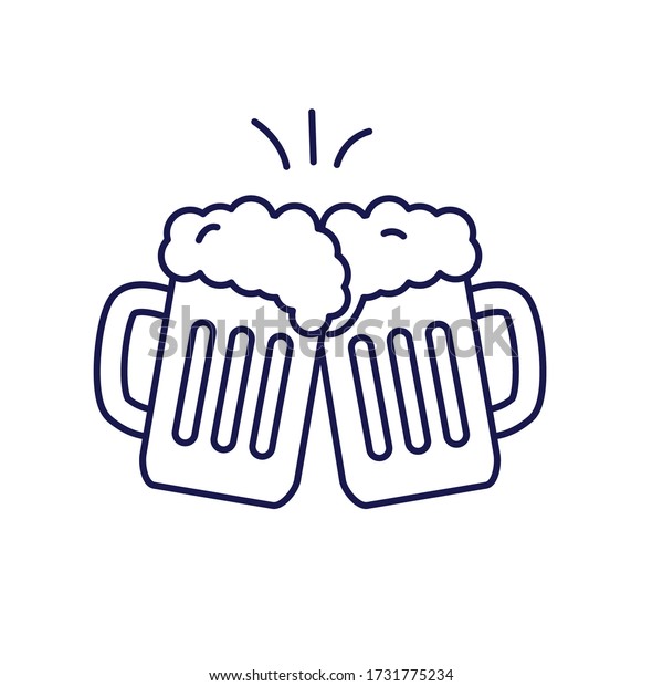 Two Beer Clink Vector Illustration Simple Stock Vector (Royalty Free ...