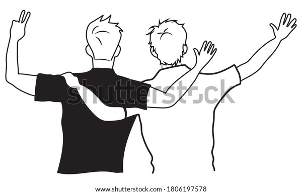 Two Best Friends Hugging Young People Stock Vector (Royalty Free ...