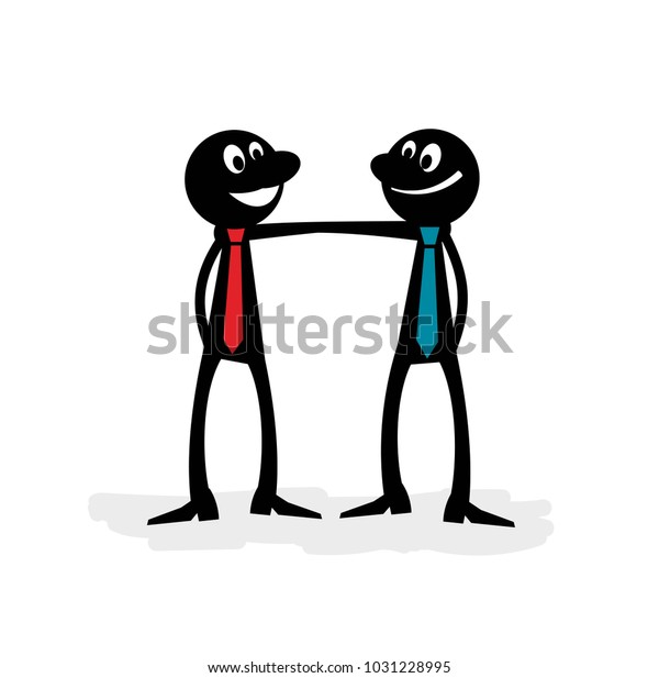Two Best Friends Stick Figure Stock Vector (Royalty Free) 1031228995 ...