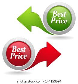 Two Best Price Buttons Arrow Stock Vector (Royalty Free) 144153694 ...