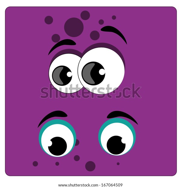 Two Big Eyes Different Colors Purple Stock Vector (Royalty Free ...
