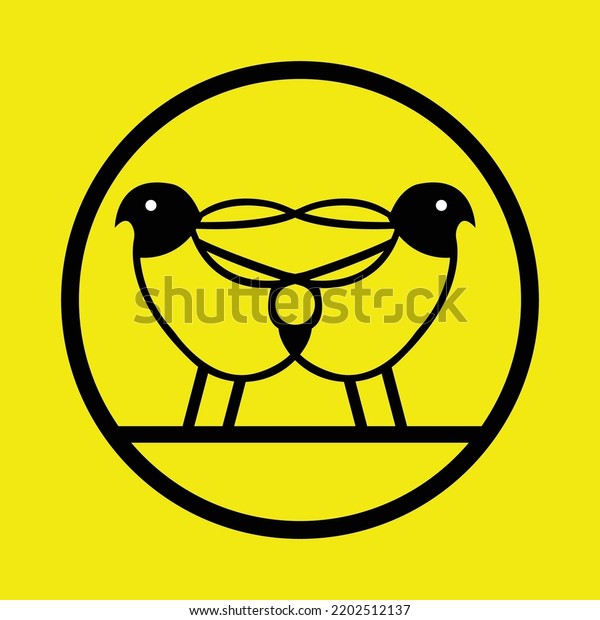 Two Bird Animal Logo Design Stock Vector (Royalty Free) 2202512137 ...