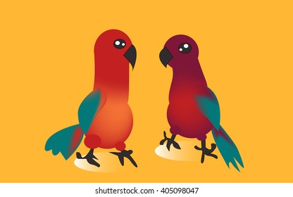 Two Robin Birds Fly Cartoon Style Stock Vector (Royalty Free) 1563718285