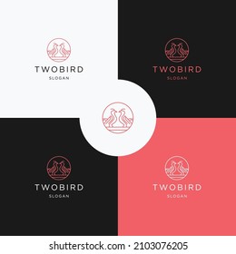 Two Bird Logo Icon Flat Design Stock Vector (Royalty Free) 2103076205 ...