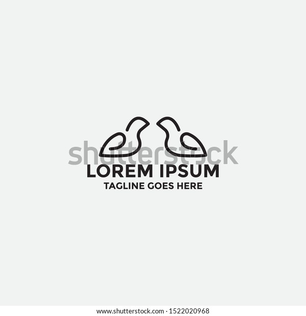 Two Birds Line Art Logo Vector Stock Vector (Royalty Free) 1522020968 ...