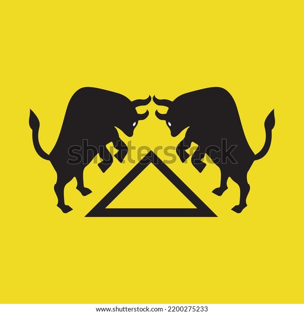 Two Black Bull Animal Vector Logo Stock Vector (Royalty Free ...