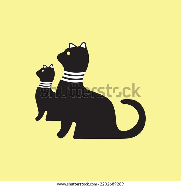 Two Black Cat Animal Logo Stock Vector (Royalty Free) 2202689289 ...