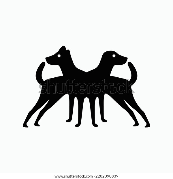 Two Black Dog Logo Design Stock Vector (Royalty Free) 2202090839 ...