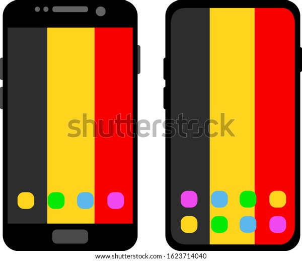 Two Black Smartphones Home Screen Wallpaper Stock Vector (Royalty Free ...