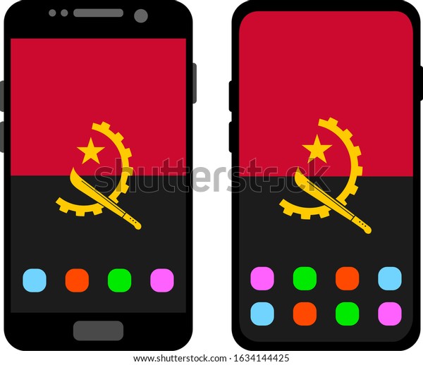 Two Black Smartphones Home Screen Wallpaper Stock Vector (Royalty Free ...