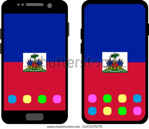 Two Black Smartphones Home Screen Wallpaper Stock Vector (Royalty Free ...