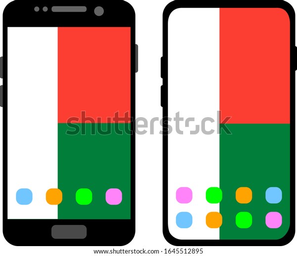 Two Black Smartphones Home Screen Wallpaper Stock Vector (Royalty Free ...