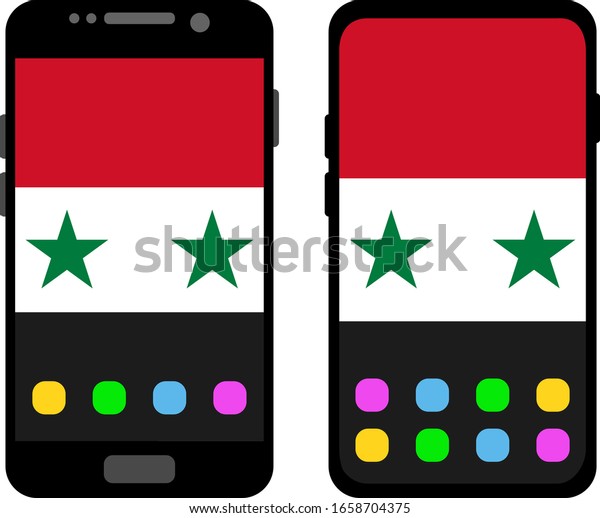 Two Black Smartphones Home Screen Wallpaper Stock Vector (Royalty Free ...