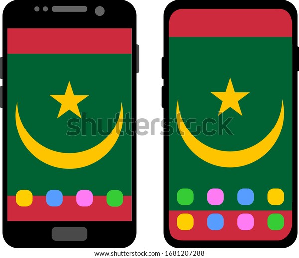 Two Black Smartphones Home Screen Wallpaper Stock Vector (Royalty Free ...