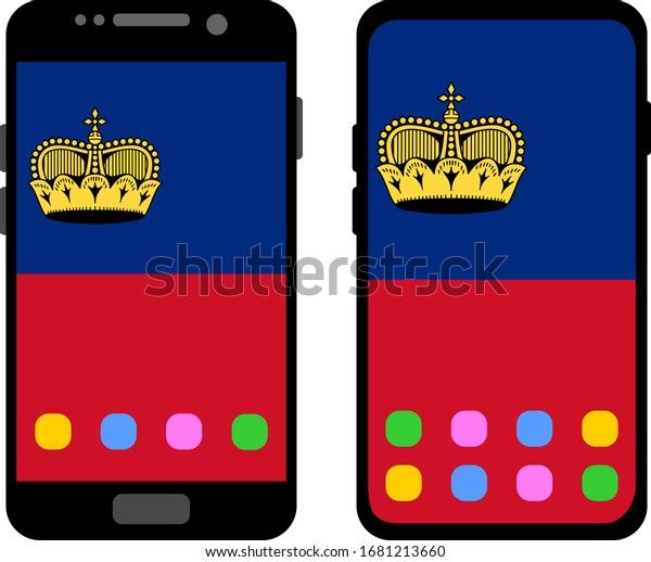 Two Black Smartphones Home Screen Wallpaper Stock Vector (Royalty Free ...