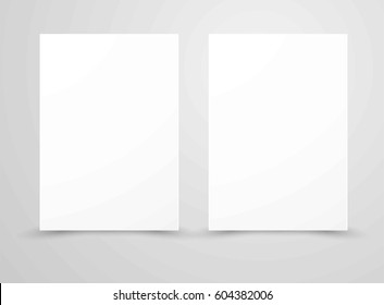 Two Blank White Sheets Paper Isolated Stock Vector (Royalty Free ...