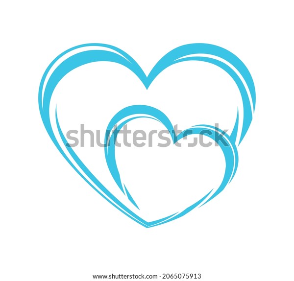 Two Blue Hearts Twisted Togetherabstract Vector Stock Vector (Royalty ...
