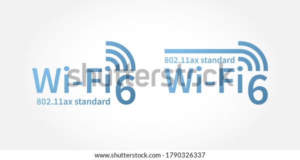 Two Blue Icons Wifi 6 Generation Stock Vector (Royalty Free) 1790326337 ...