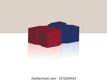 Two Blue Red Magnets 3d Design Stock Vector (Royalty Free) 1572204553 ...
