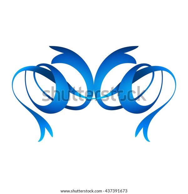 Two Blue Twisted Ribbon Shadows Blue Stock Vector (Royalty Free ...