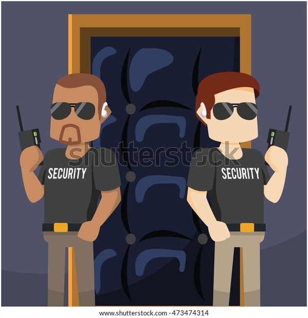 Two Bodyguards Were Guarding Door Stock Vector (Royalty Free) 473474314