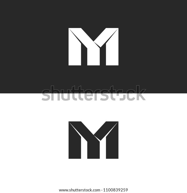 Two Bold Letters My Monogram Logo Stock Vector (Royalty Free) 1100839259
