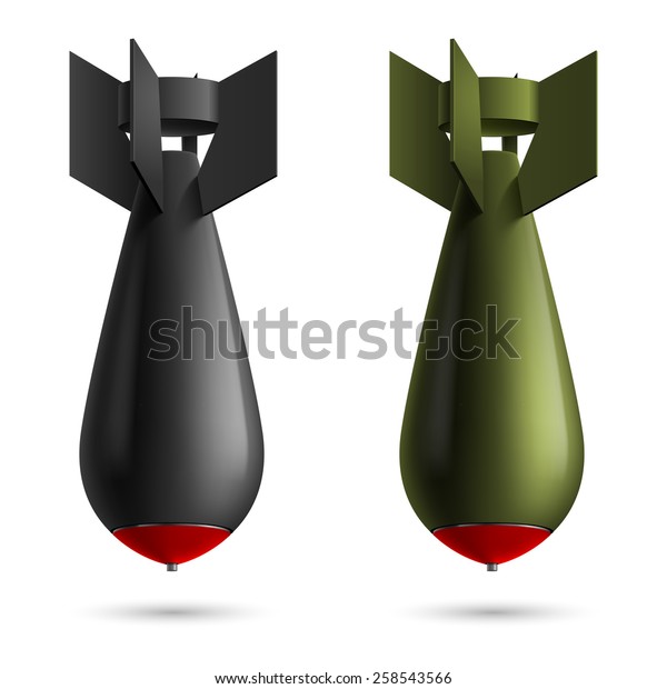 Two Bombs Isolated On White Background Stock Vector (Royalty Free ...