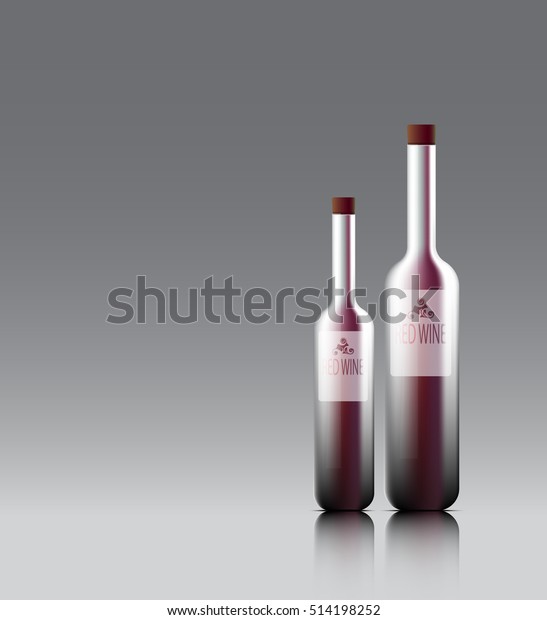 Two Bottles Wine Vector Illustration Stock Vector (Royalty Free ...