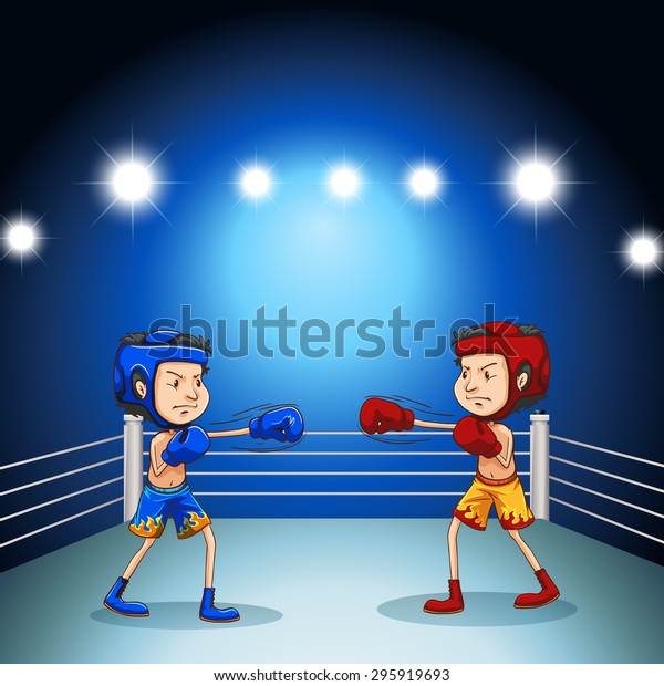 Two Boxers Boxing Arena Stock Vector (Royalty Free) 295919693 ...