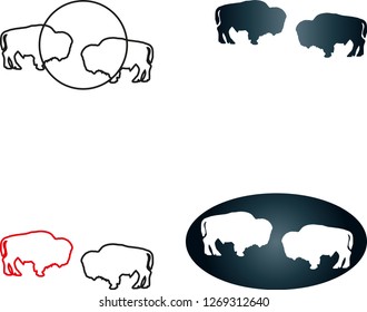 Two Bull Icon Collection Stock Vector (Royalty Free) 1269312640 ...