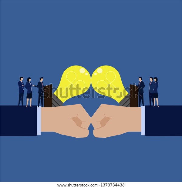 Two Business Team Debating Idea Choose Stock Vector (Royalty Free ...