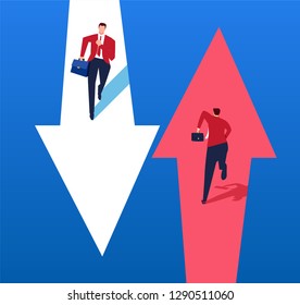 Two Businessmen Running Opposite Direction Stock Vector (Royalty Free ...