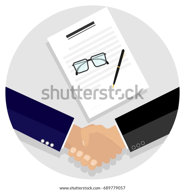 Two Businessmen Shook Hands After Signing: เวกเตอร์สต็อก (ปลอดค่า ...