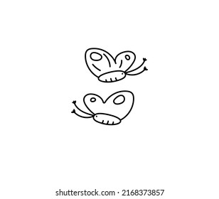 Two Butterfly Isolated Vector Illustration Stock Vector (Royalty Free ...