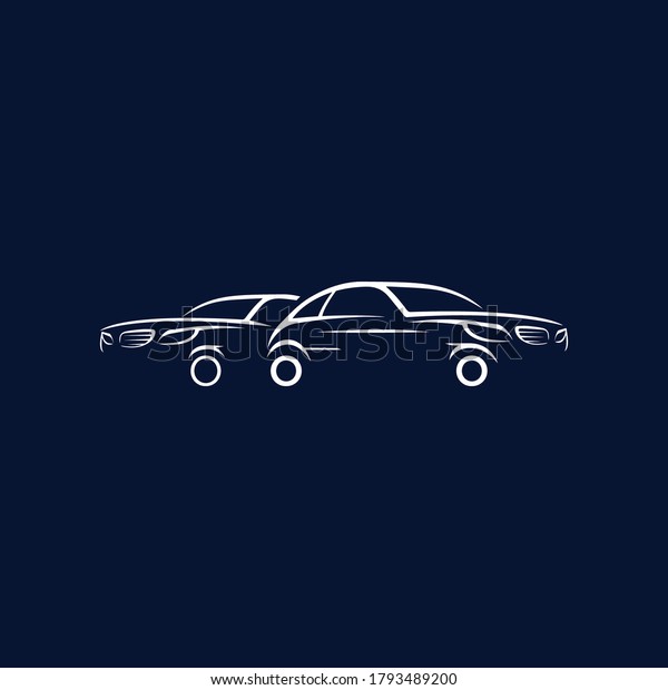 Two Car Illustration Sleek Elegant Line Stock Vector (Royalty Free ...