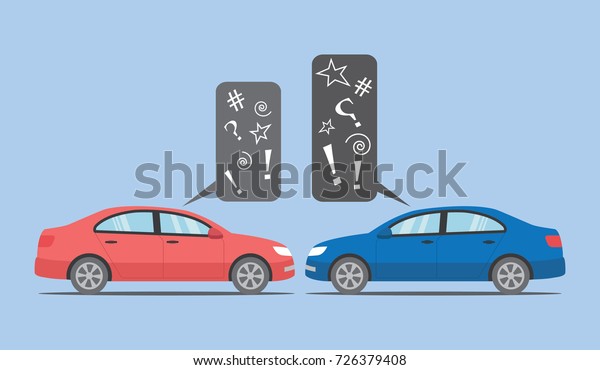 Two Cars Facing Each Other Angry Stock Vector (Royalty Free) 726379408 ...