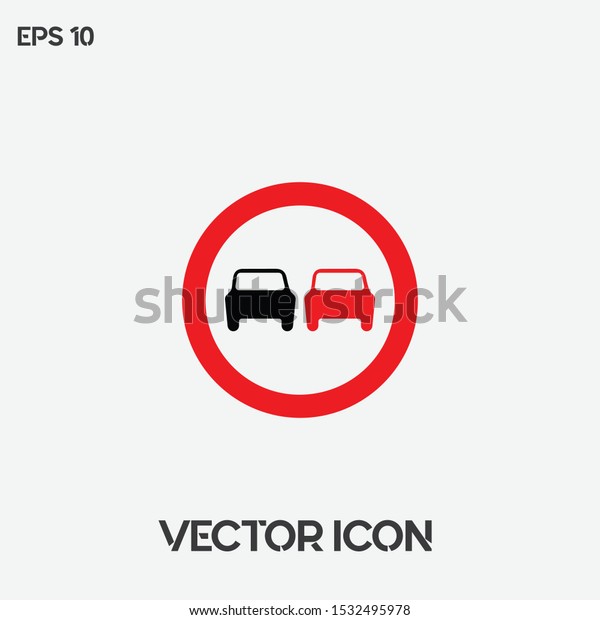 Two Cars Road Sign Vector Icon Stock Vector (Royalty Free) 1532495978 ...