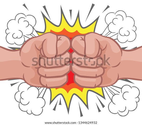 Two Cartoon Fists Hands Performing Fist Stock Vector (Royalty Free ...