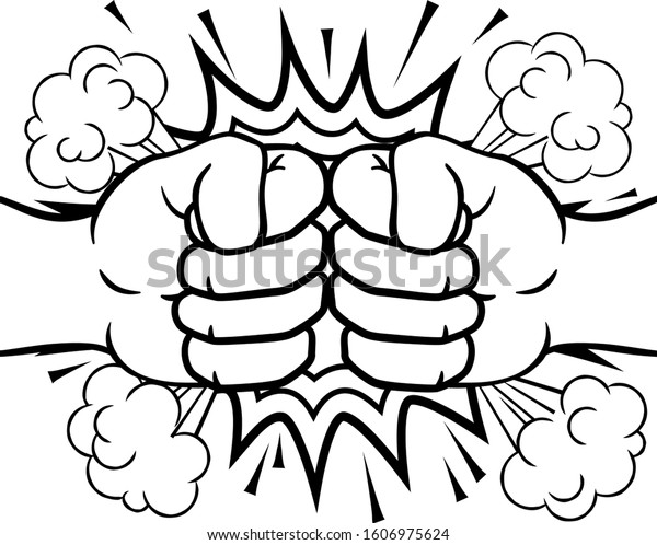 Two Cartoon Fists Hands Performing Fist Stock Vector (Royalty Free ...