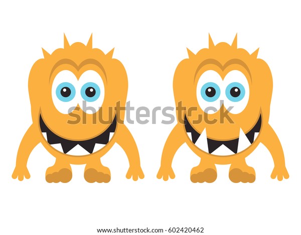 Two Cartoon Funny Monsters Stock Vector (Royalty Free) 602420462 ...