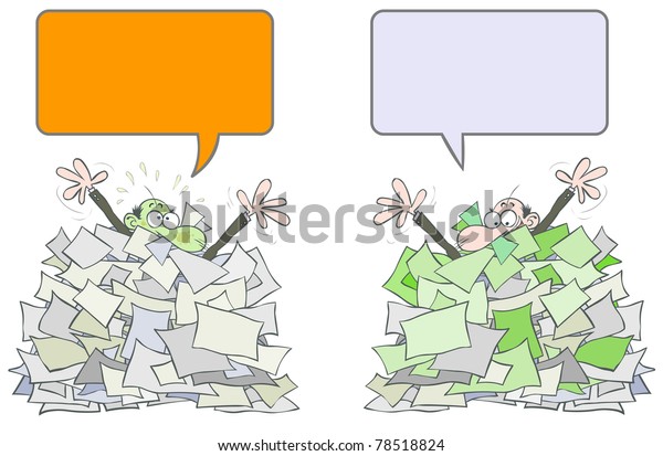 Two Cartoon Men Heaps Paper Stock Vector (Royalty Free) 78518824 ...