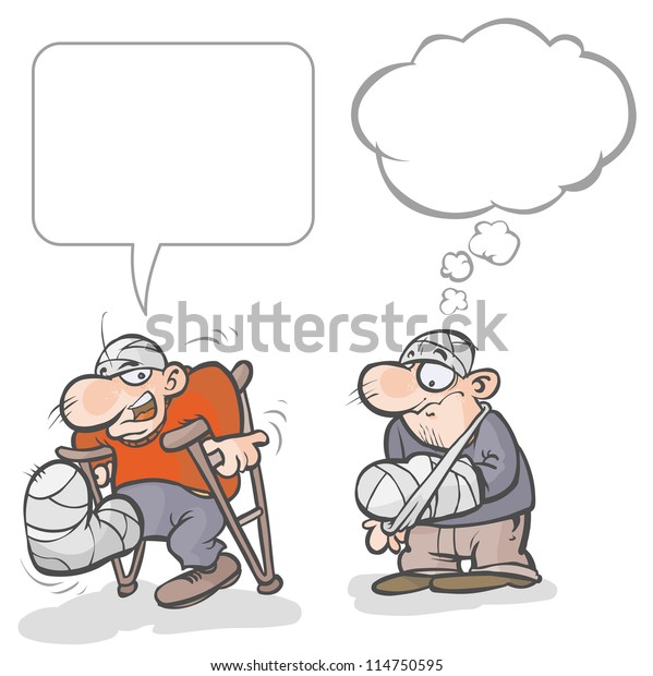 Two Cartoon Men Limbs Plaster Stock Vector (Royalty Free) 114750595