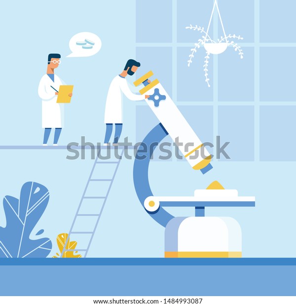 Two Cartoon Men Scientists Working On Stock Vector (Royalty Free ...