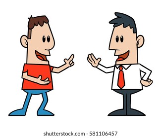 Two Cartoon Men Talking Stock Vector (Royalty Free) 581106457 ...