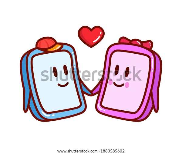 Two Cartoon Mobile Phone Characters Characters Stock Vector (Royalty ...